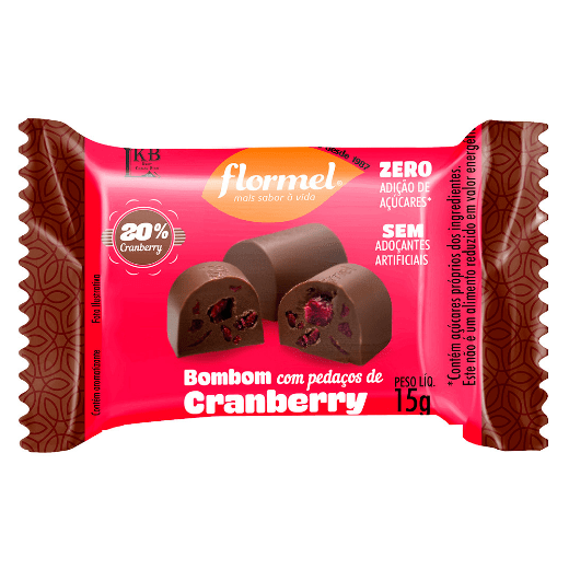 Bombom De Cranberry - Flormel 15g - Kamala